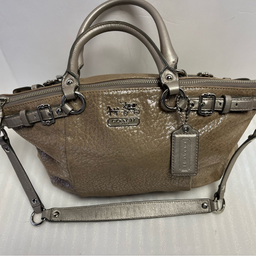Coach Est 1941 Madison Sophia Metallic Leather Satchel - Gem